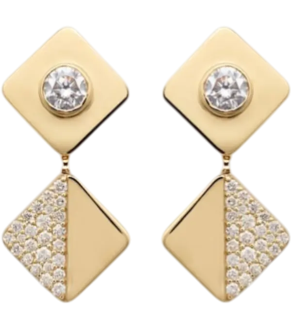 Ileana Makri 18kt Yellow Diamond Drop Earrings - Gold