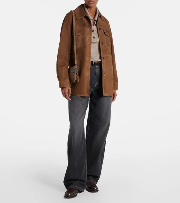 Brunello Cucinelli Belted Suede Field Jacket
