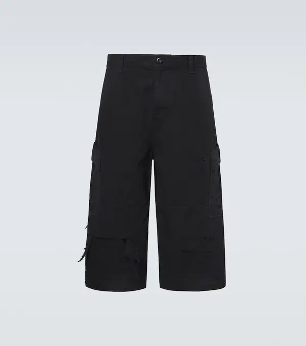 Balenciaga Cotton Cargo Shorts - Black