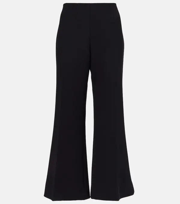 Khaite Walter Cotton Canvas Flared Pants - Black