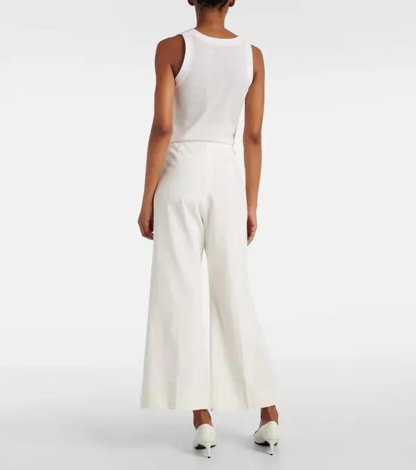 Khaite Walter Cotton Canvas Flared Pants - White