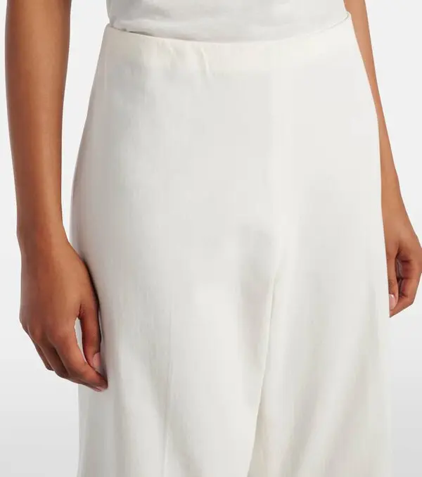 Khaite Walter Cotton Canvas Flared Pants - White