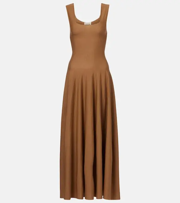 Khaite Jodie Wool Maxi Dress - Brown