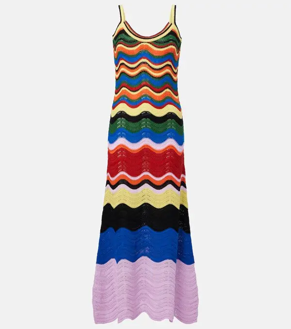 La DoubleJ Chevron Crochet Cotton Maxi Dress