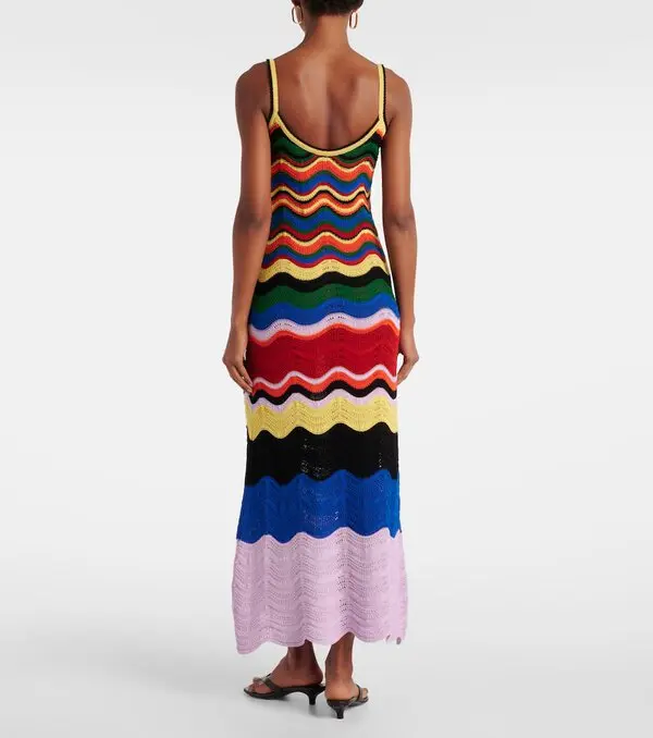 La DoubleJ Chevron Crochet Cotton Maxi Dress