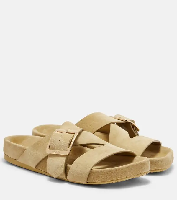 Loewe Suede Sandals - Beige