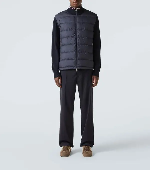 Moncler Down-paneled Cotton Cardigan