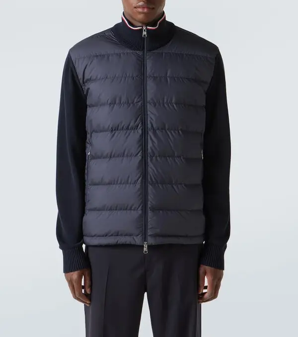 Moncler Down-paneled Cotton Cardigan