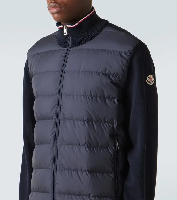 Moncler Down-paneled Cotton Cardigan