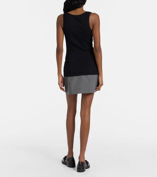 Prada Ribbed-knit Cotton Jersey Tank Top - Black