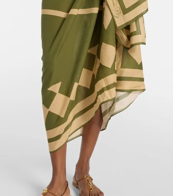Johanna Ortiz Cotton Printed Beach Cover-up - Green