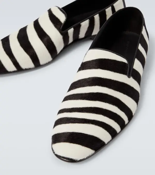 Manolo Blahnik Mario Zebra-print Calf Hair Loafers - Black