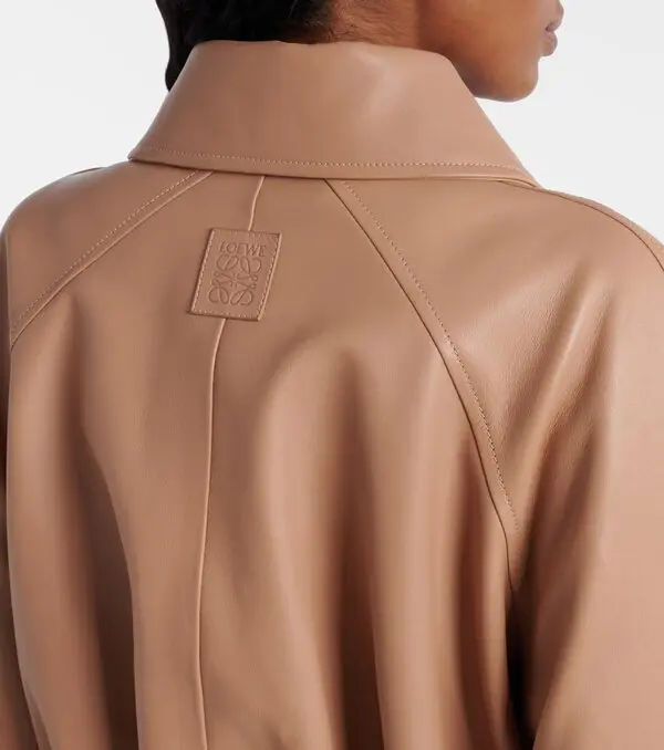 Loewe Balloon Leather Jacket In Beige | Editorialist