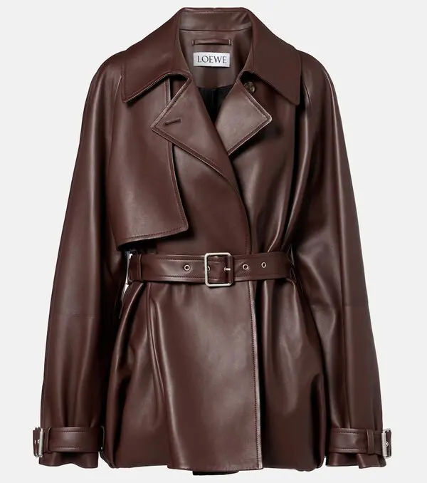 Loewe Balloon Leather Jacket - Brown