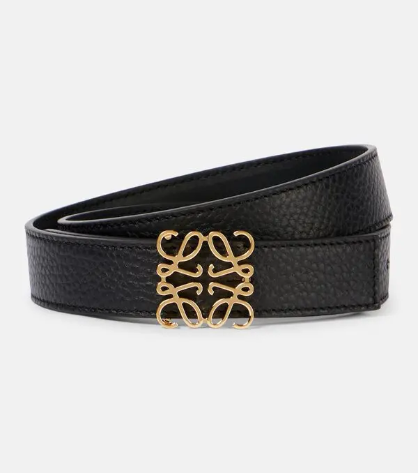 Loewe Anagram Leather Belt - Black