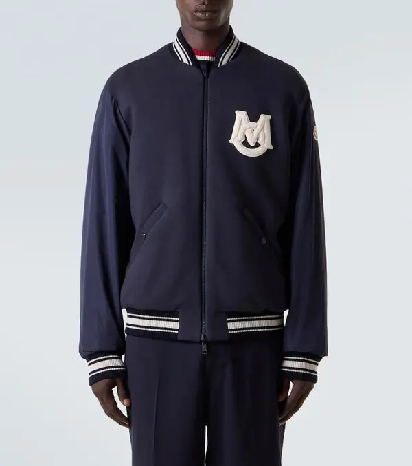 Moncler Vennes Cotton Varsity Jacket - Blue