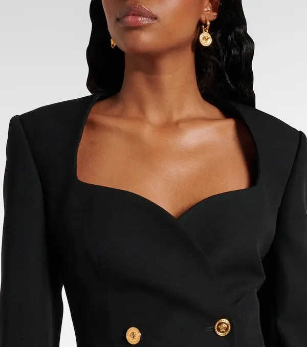 Versace Double-breasted Wool Minidress