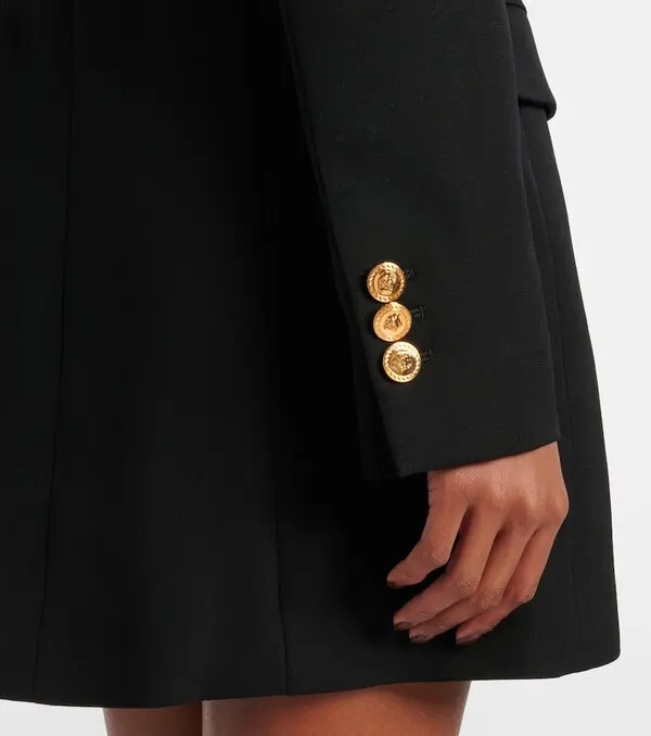Versace Double-breasted Wool Minidress