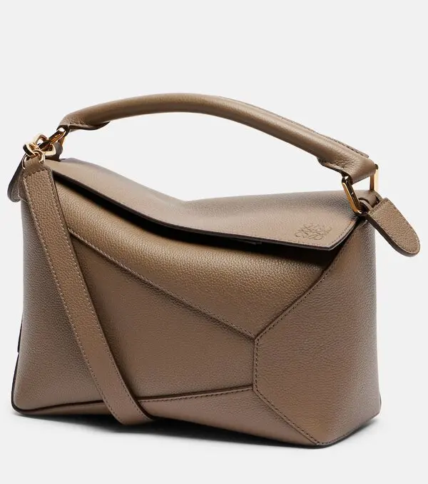 Loewe Puzzle Edge Small Leather Tote Bag - Brown