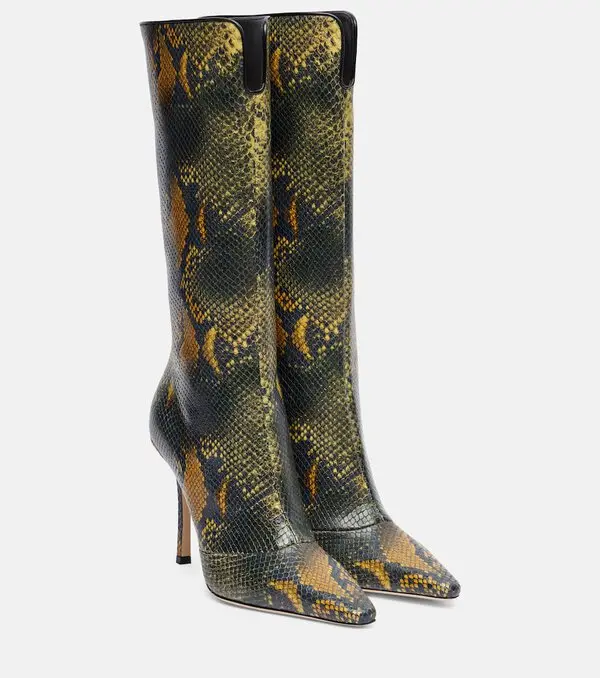 JIMMY CHOO Archive Boot 100 Leather Knee-high Boots - Multicoloured