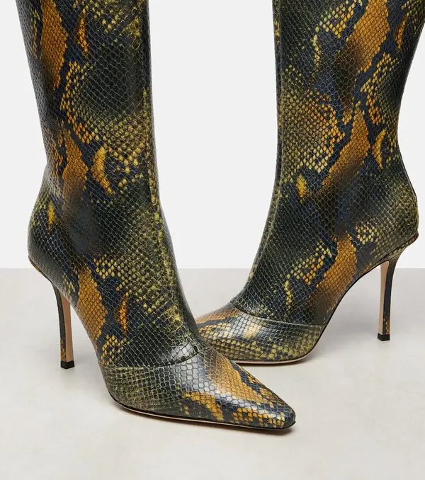 JIMMY CHOO Archive Boot 100 Leather Knee-high Boots - Multicoloured