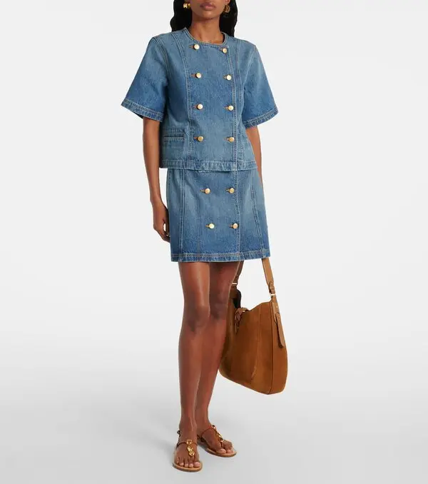 Ulla Johnson Clara Denim Mini Skirt - Blue