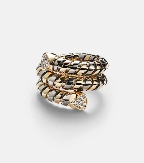 Marina B Trisola 18k And Titanium Ring With Diamonds - Gold