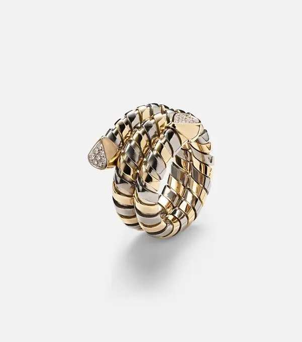 Marina B Trisola 18k And Titanium Ring With Diamonds