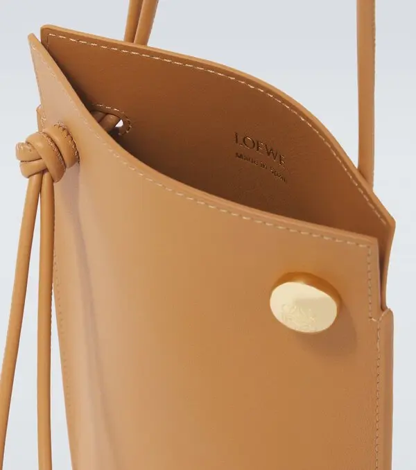 Loewe Pebble Dice Leather Shoulder Bag - Brown