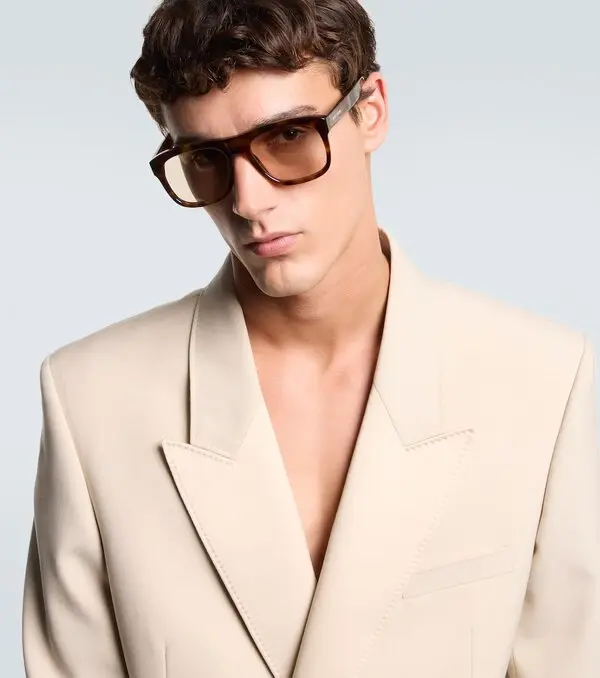 Saint Laurent Sl 558 Square Frame Glasses - Brown