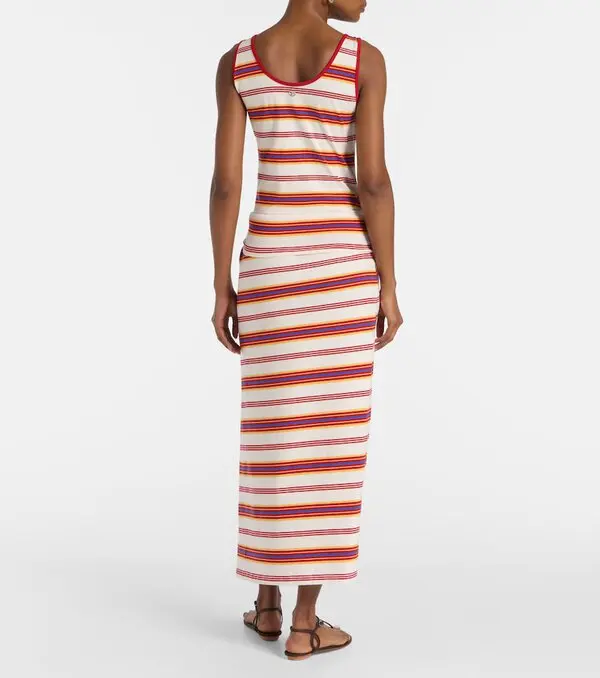 Rabanne Striped Cotton-blend Jersey Maxi Dress - Multicoloured