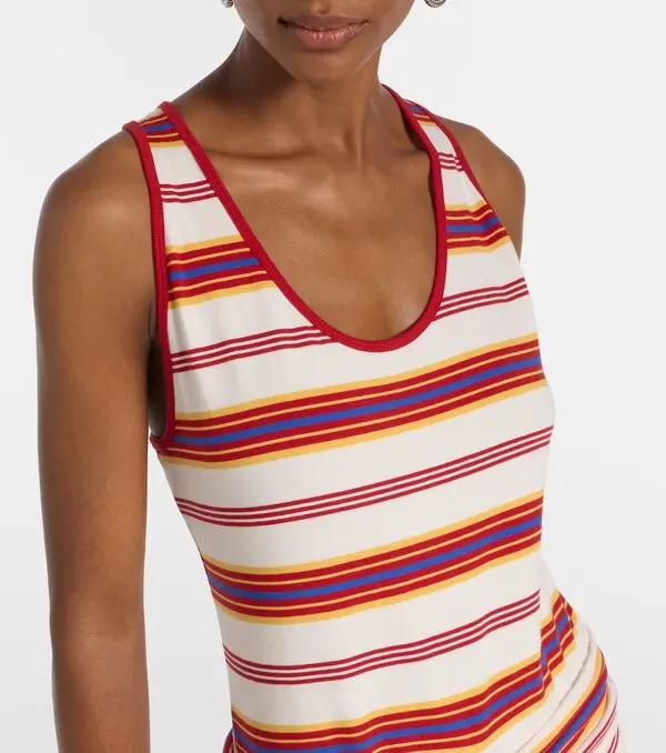 Rabanne Striped Cotton-blend Jersey Maxi Dress - Multicoloured