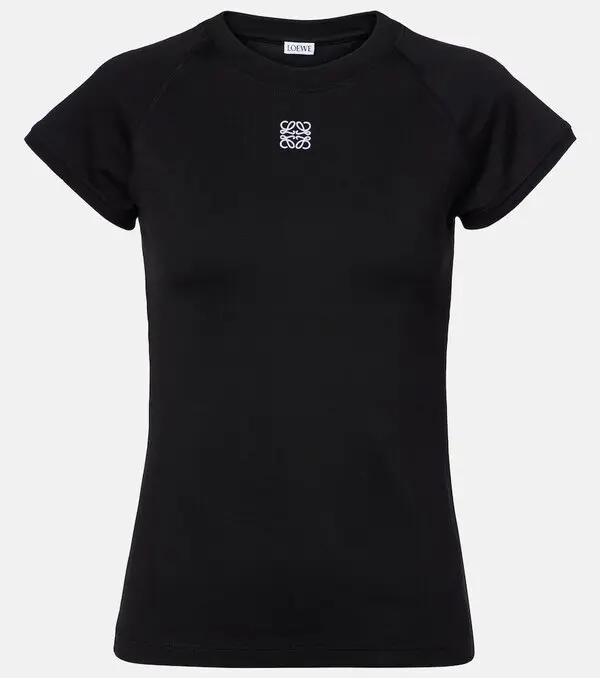 Loewe Anagram Cotton-blend Jersey T-shirt - Black