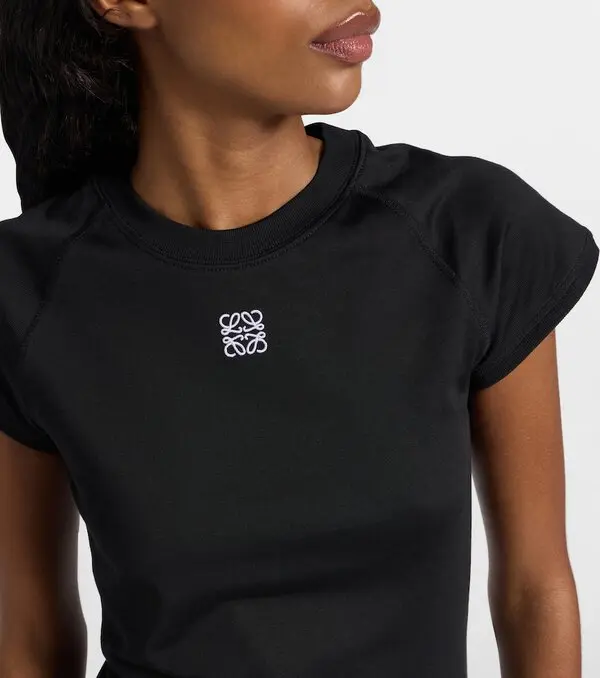 Loewe Anagram Logo Cotton-blend Jersey T-shirt - Black