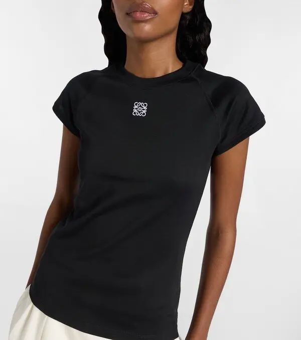 Loewe Anagram Logo Cotton-blend Jersey T-shirt - Black