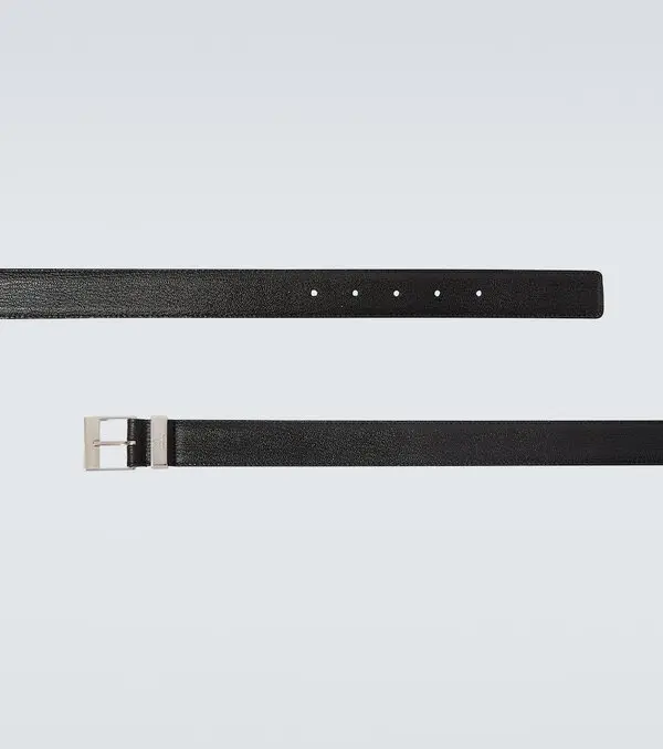 Gucci Leather Belt With Silver Buckle - Black
