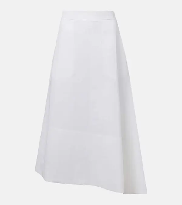 JIL SANDER Asymmetric Linen Midi Skirt