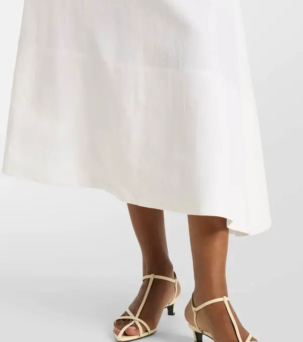 JIL SANDER Asymmetric Linen Midi Skirt
