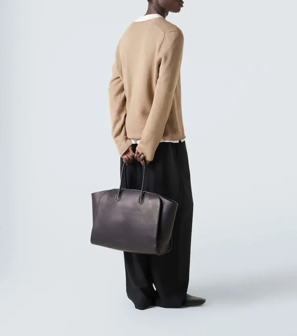 THE ROW Marlo Leather Tote Bag - Black