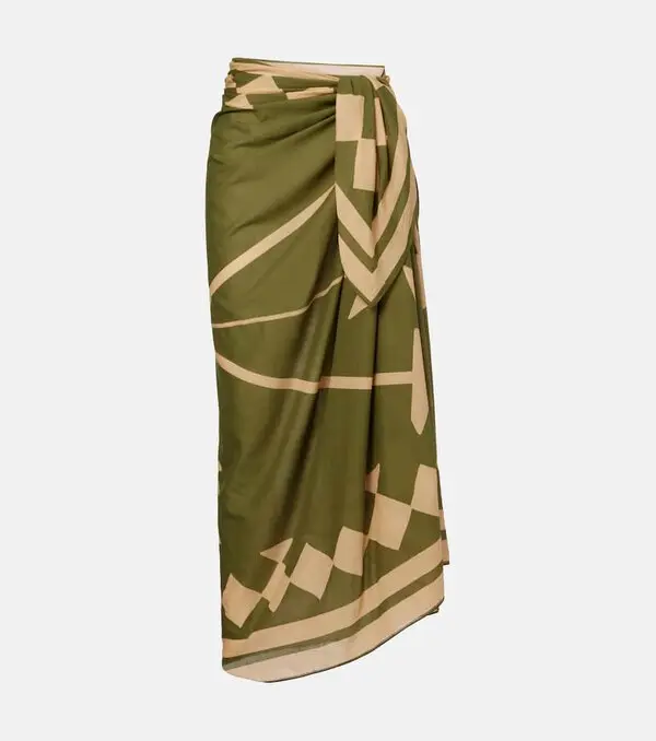 Johanna Ortiz Cotton Printed Beach Cover-up - Green