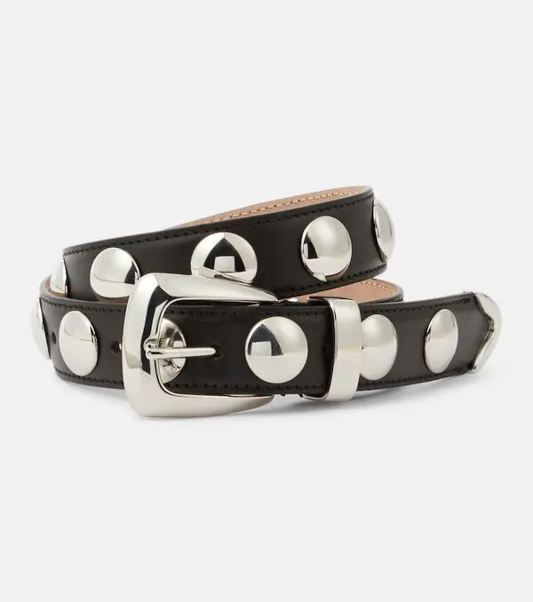 Khaite Benny Studded Leather Belt - Black