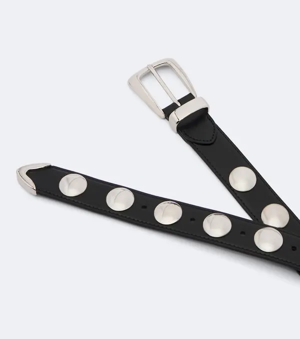 Khaite Benny Studded Leather Belt - Black