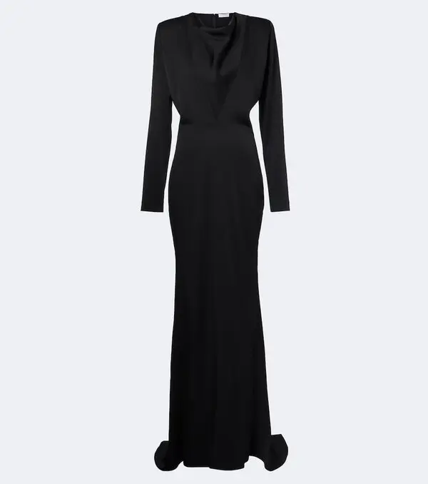 Stella McCartney Draped Satin Gown - Black