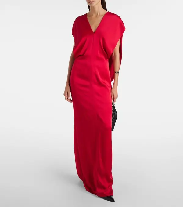 Stella McCartney Draped Satin Gown - Red