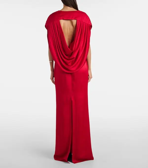 Stella McCartney Draped Satin Gown - Red