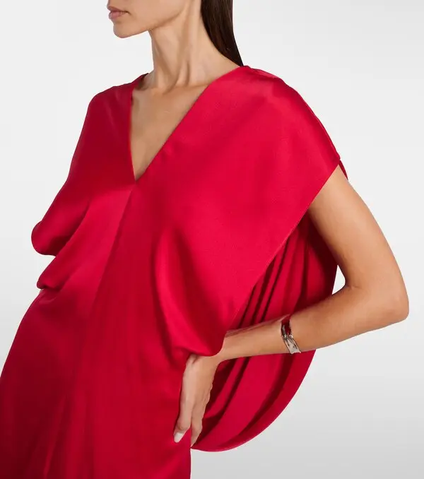 Stella McCartney Draped Satin Gown - Red