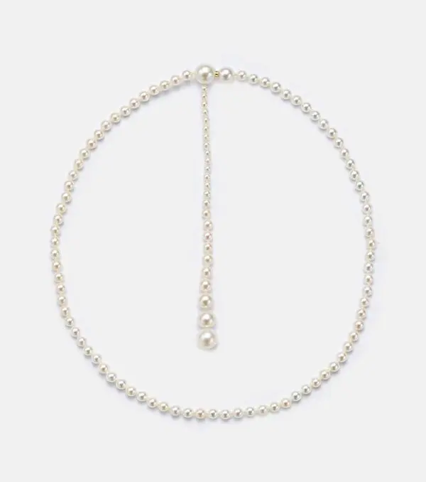 Sophie Bille Brahe La Belle Moon Pearl Necklace - White