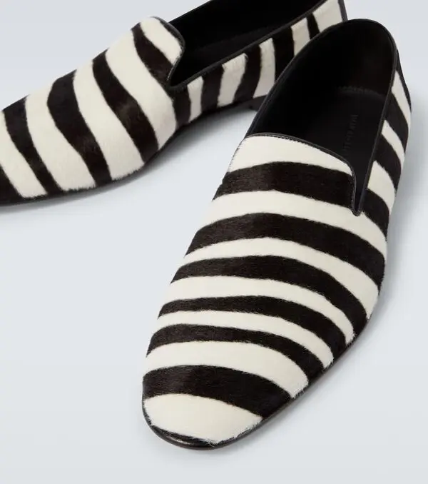 Manolo Blahnik Mario Zebra-print Calf Hair Loafers - Black
