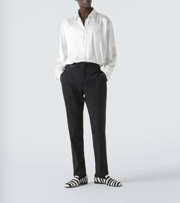 Manolo Blahnik Mario Zebra-print Calf Hair Loafers - Black