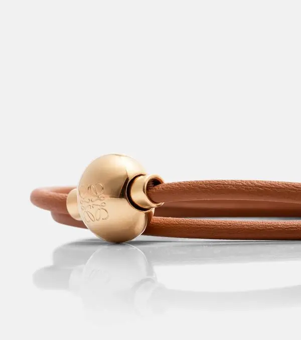Loewe Anagram Embellished Leather Bracelet